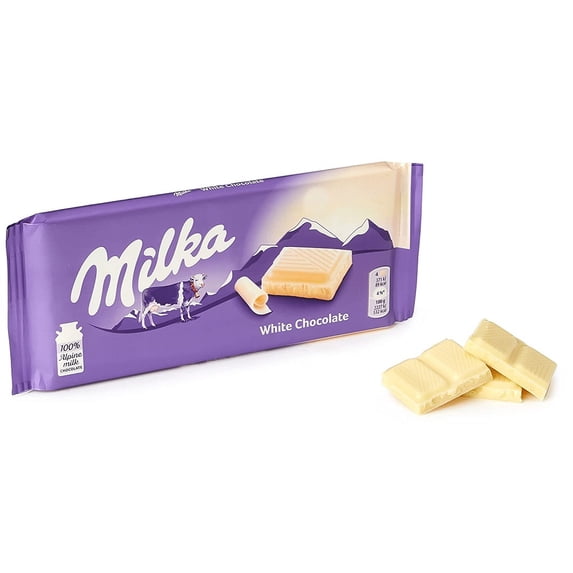 Milka White Chocolate, Creamy Alpine Milk, 100g Pack of 3 - Walmart.com