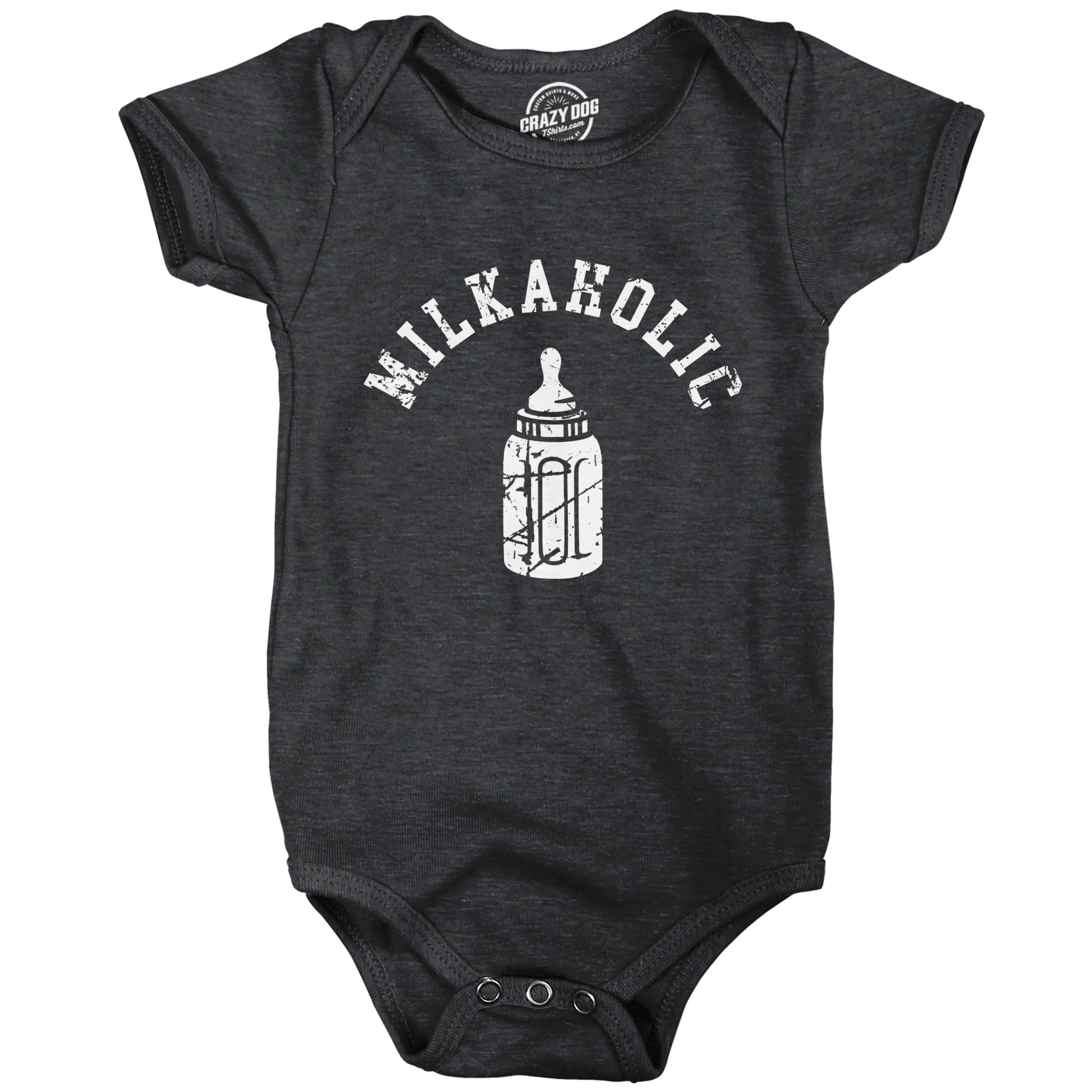 Milkaholic Baby Bodysuit Funny Milk Drinking Addict Joke Jumper for ...