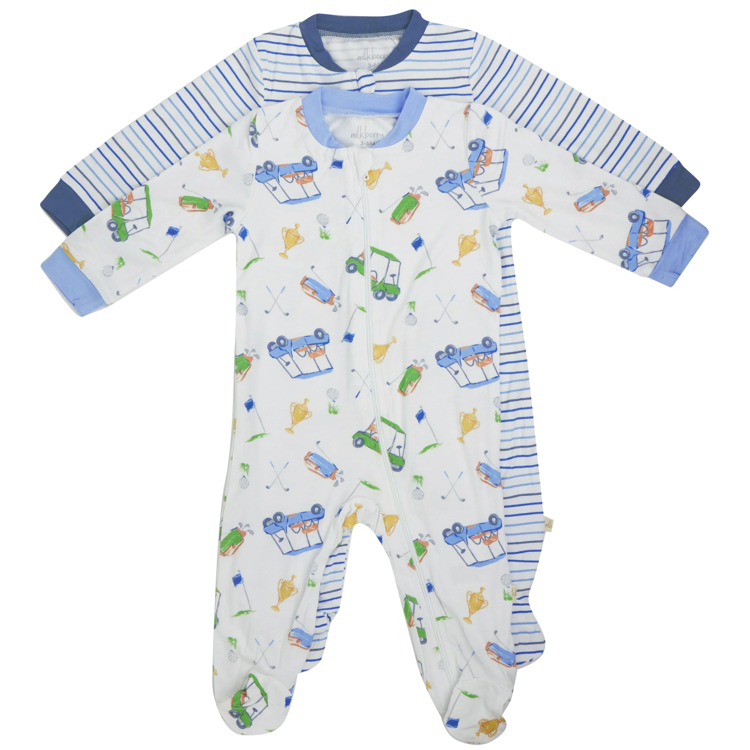 Milkberry Bamboo Infant Zipper Clothes Footie, 2-Pack Baby Boys ...
