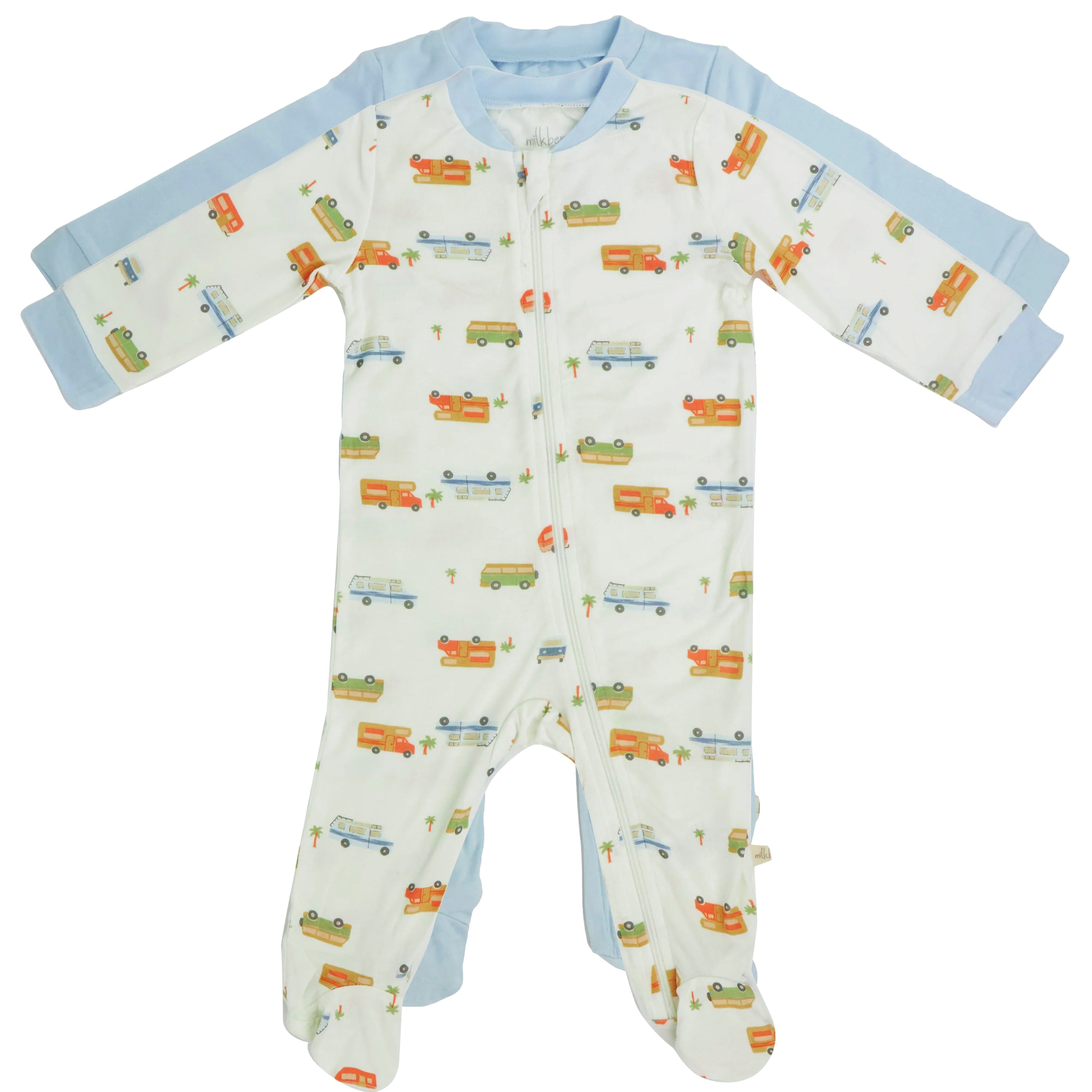 Milkberry Bamboo Pajamas Coverall for Baby Boys Footed Sleep Bodysuit ...