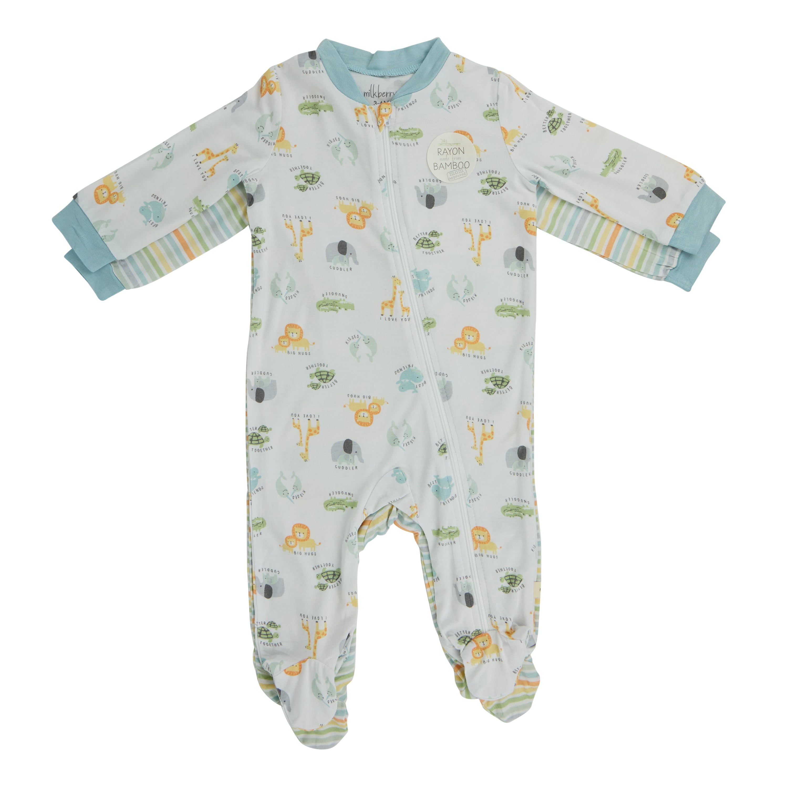 Milkberry Bamboo Pajamas Coverall for Baby Boys Footed Sleep Bodysuit ...