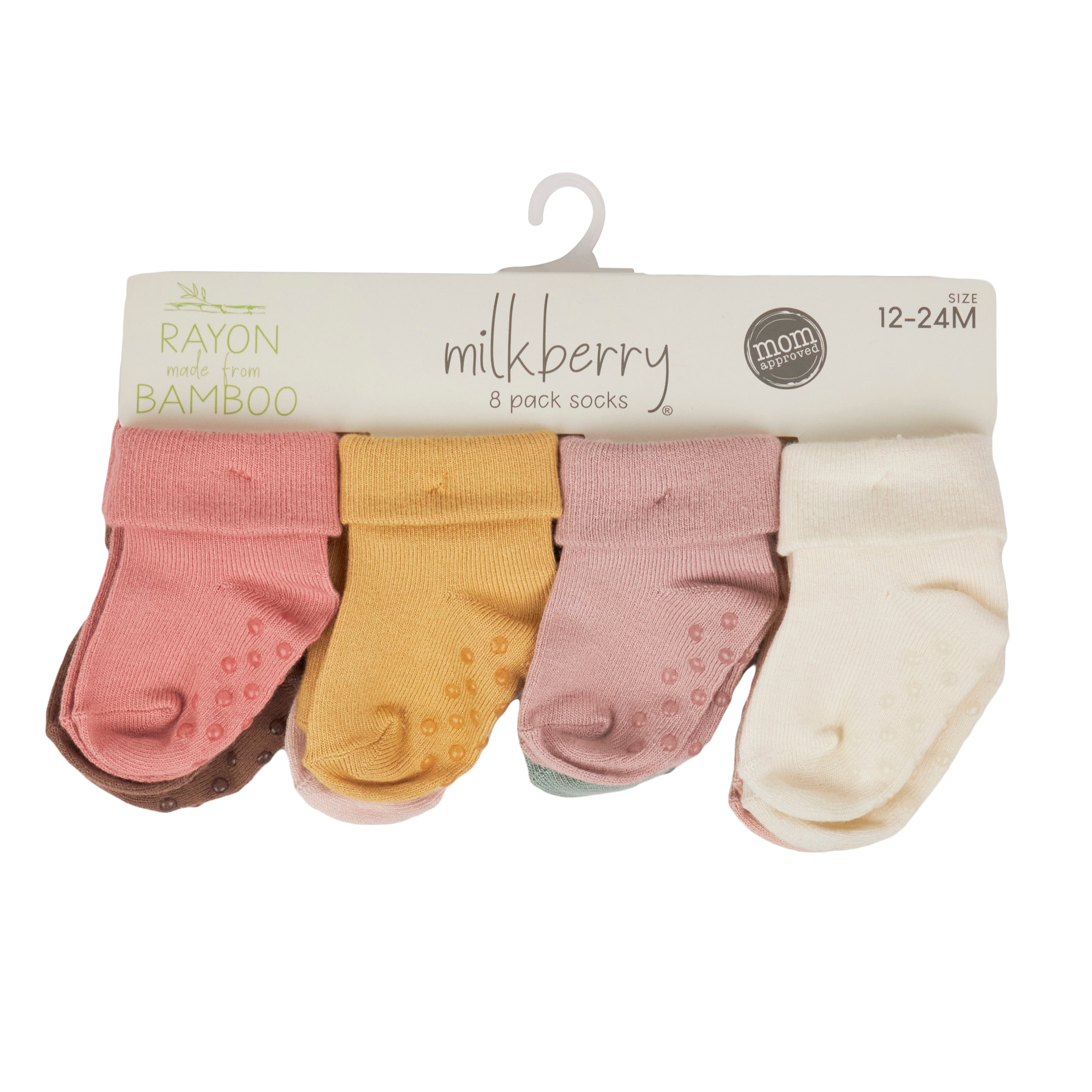 Milkberry Rayon of Bamboo Infant Socks for Baby Girl Slip Free 12-24 ...