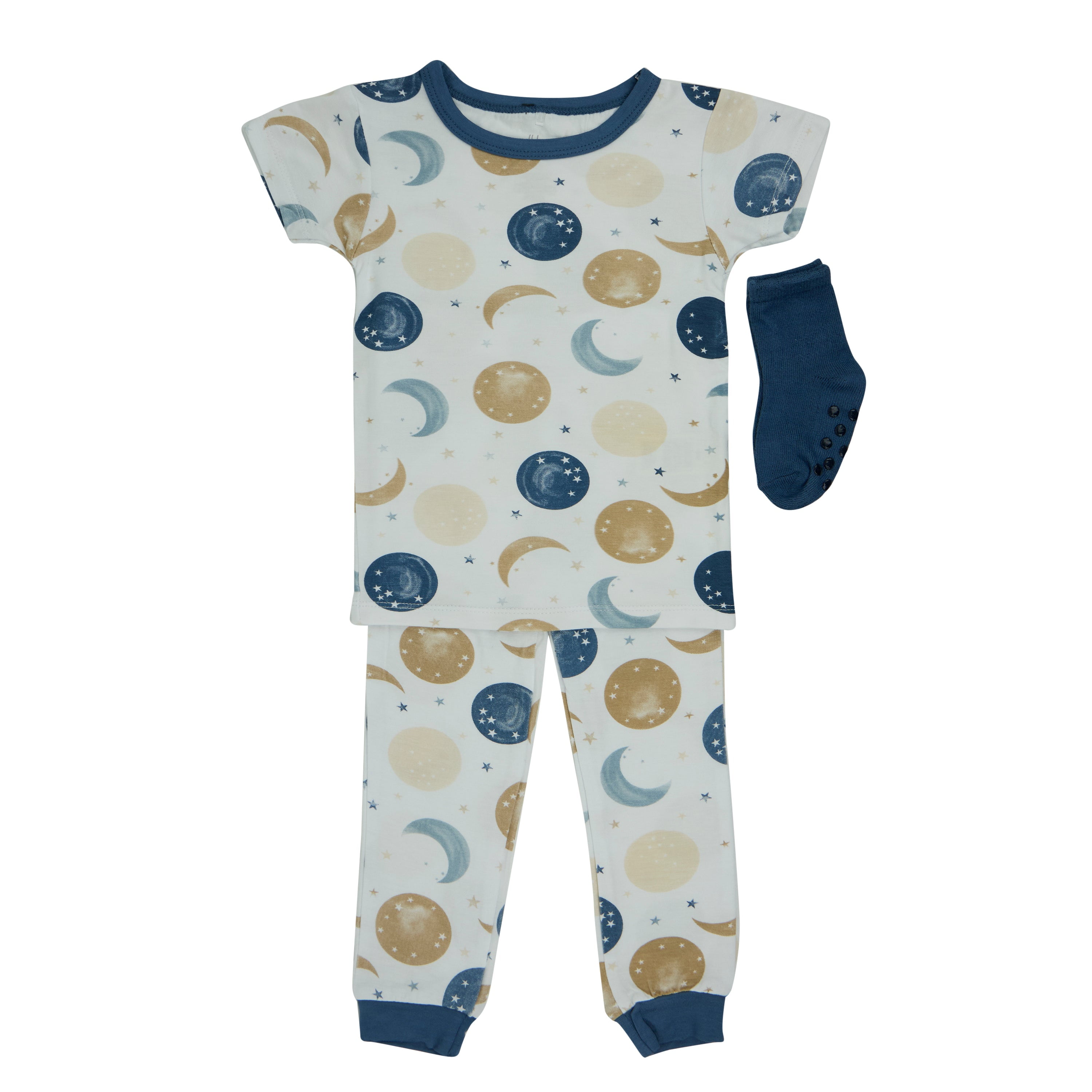 Milkberry Soft Bamboo Pajamas Toddler Pajama Set Boys in Blue Moon and ...
