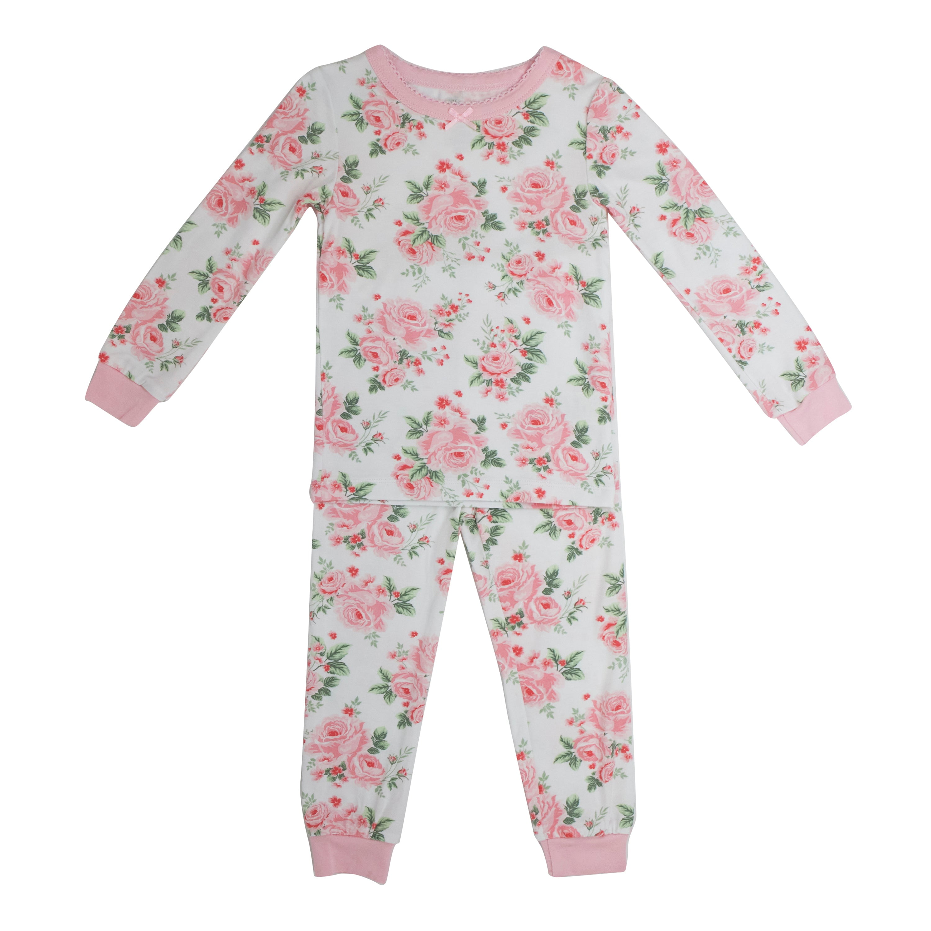 Milkberry Soft Bamboo Pajamas Toddler Pajama Set Girls in Pink Rose ...