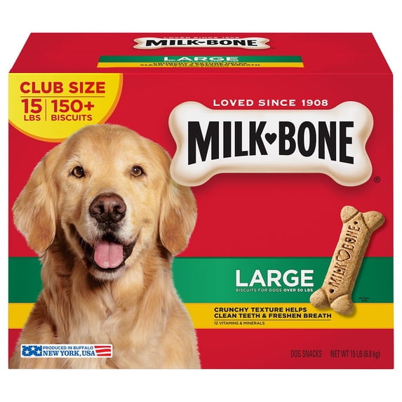 Milkbone Large Dog Biscuits Treats, 15 lbs - Crunchy Snacks for Dental ...