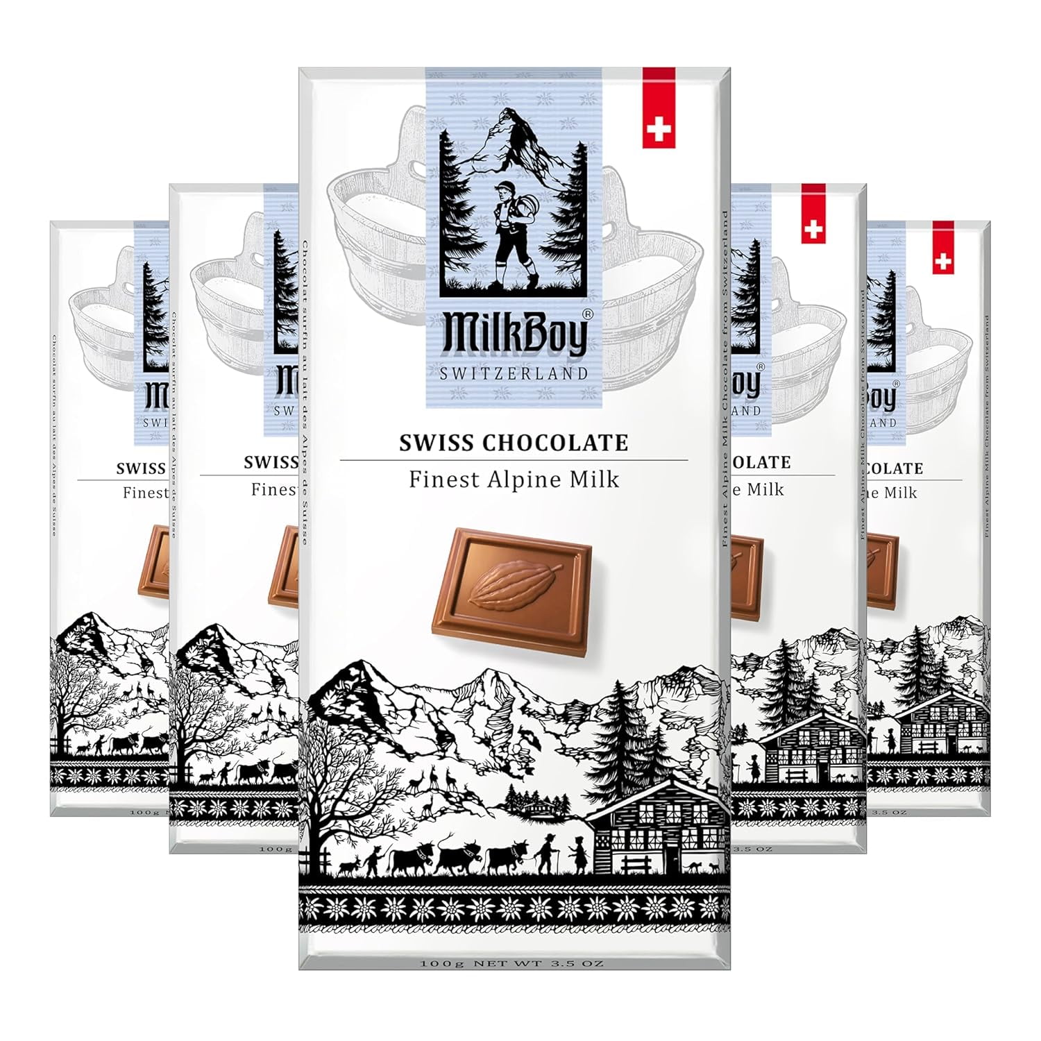 Milkboy Swiss Chocolate Bars - Premium Swiss Alpine Milk Chocolate ...
