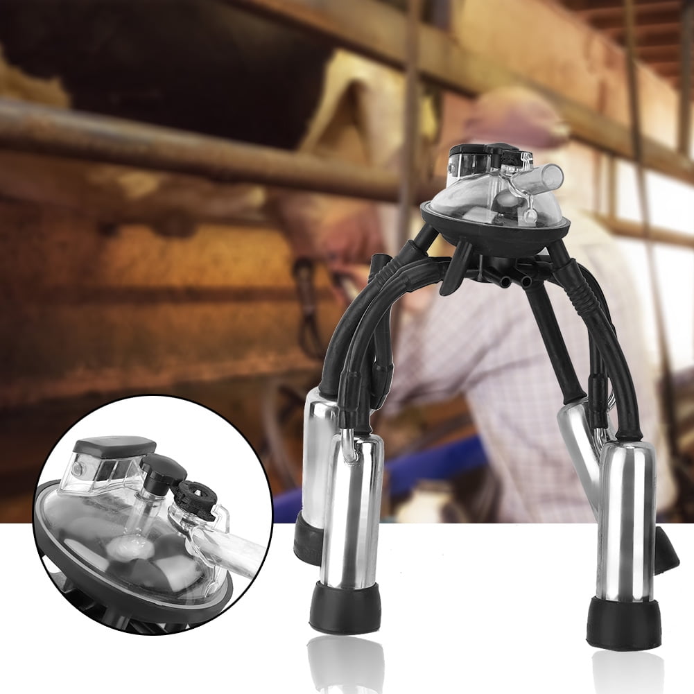 Milking Cluster, 240CC Stainless Steel + Rubber Cow Milking Cluster ...