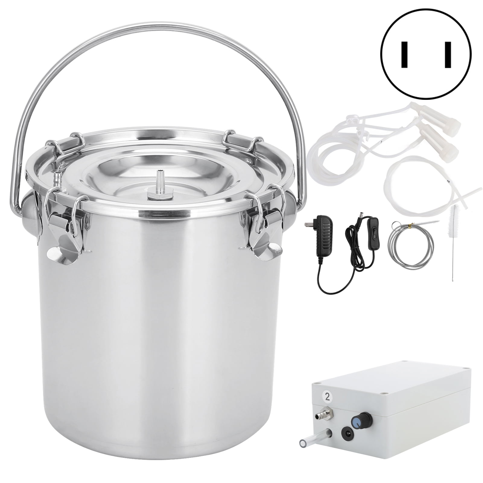 Milking Machine Kit Portable Electric Milker Adjustable Pulsation ...