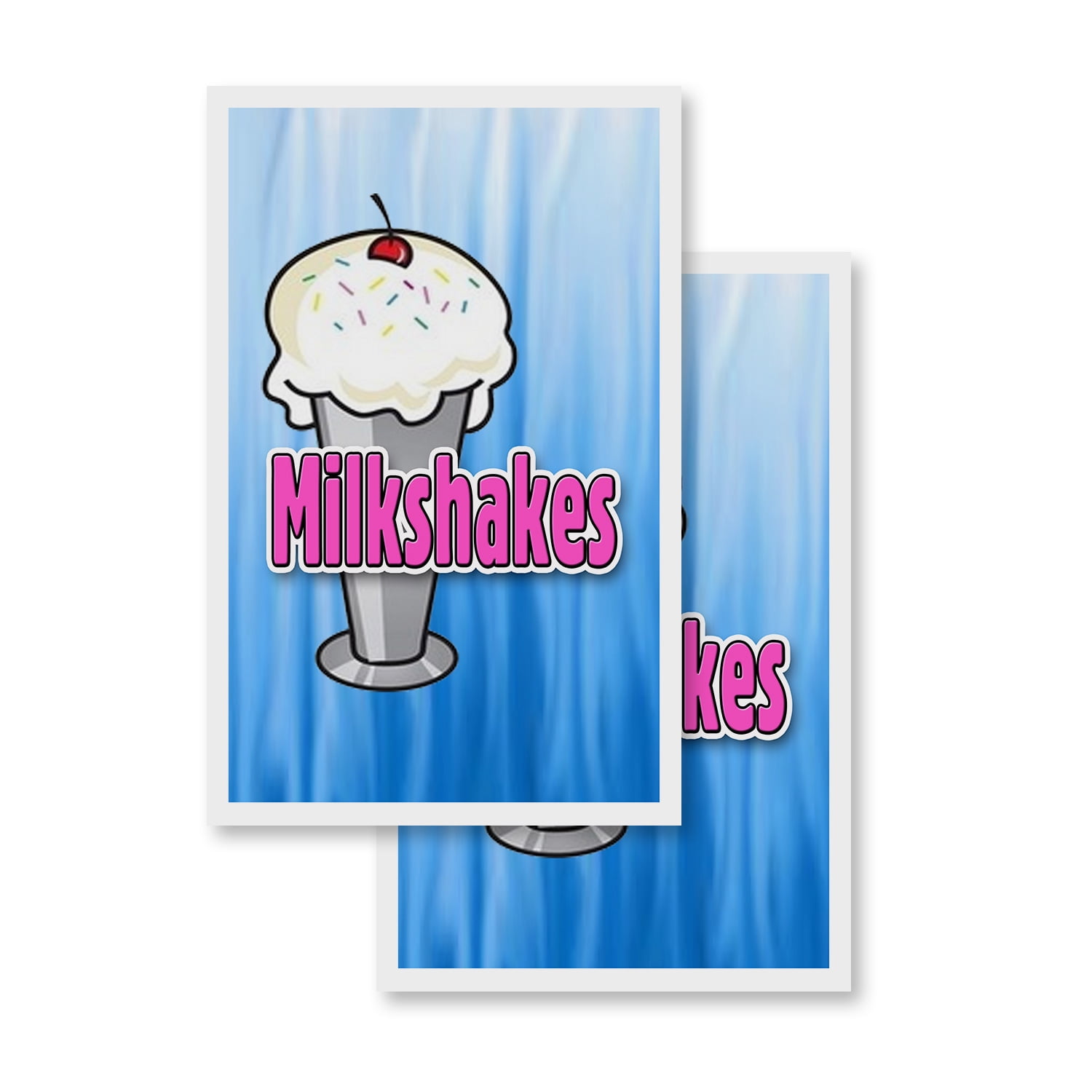 Milkshakes (2-PACK) 24" x 36" Vinyl Decals | Sign Insert Peel & Stick ...