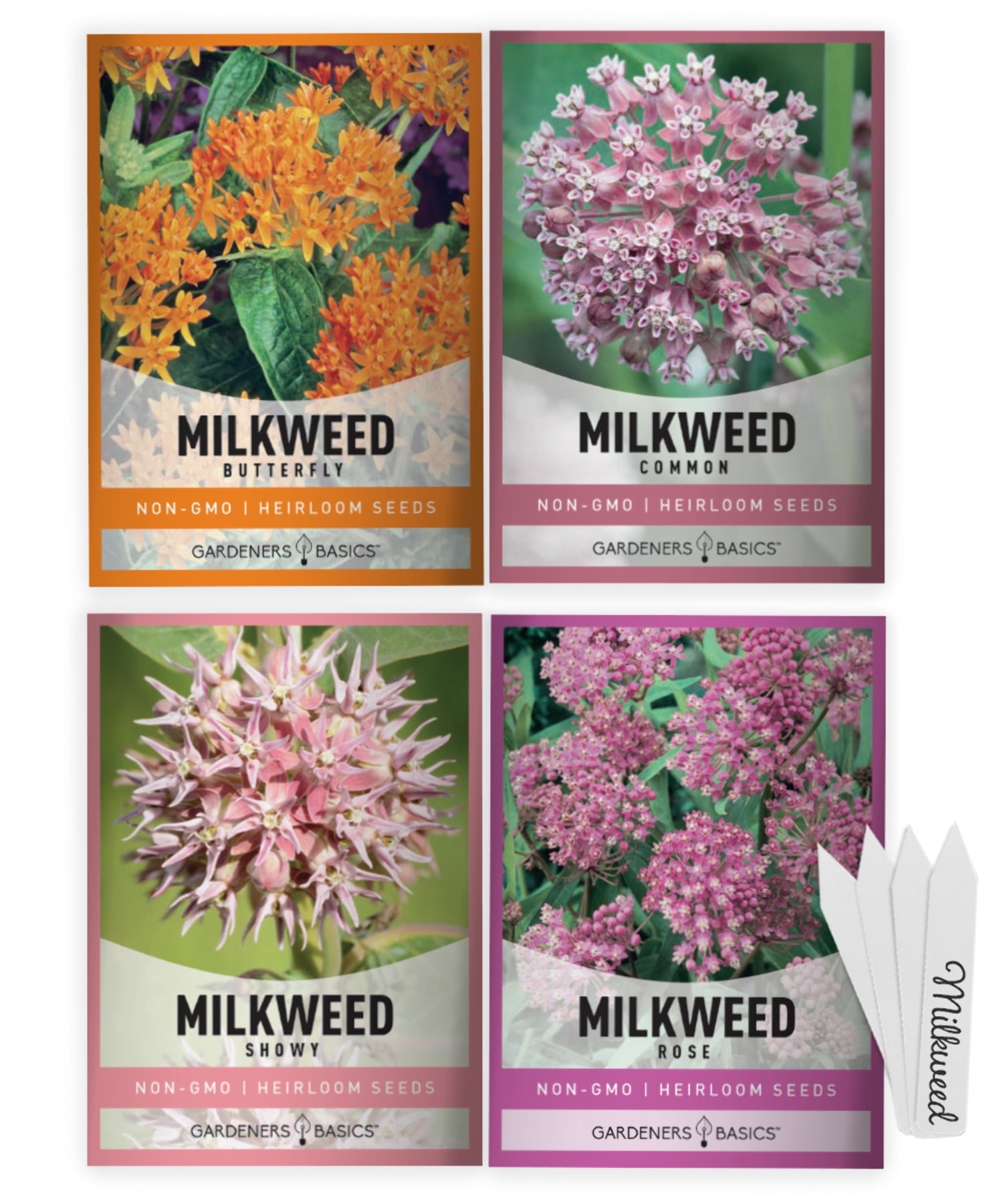 Gardeners Basics Milkweed Seeds, 4 Varieties, Monarch Butterfly and ...