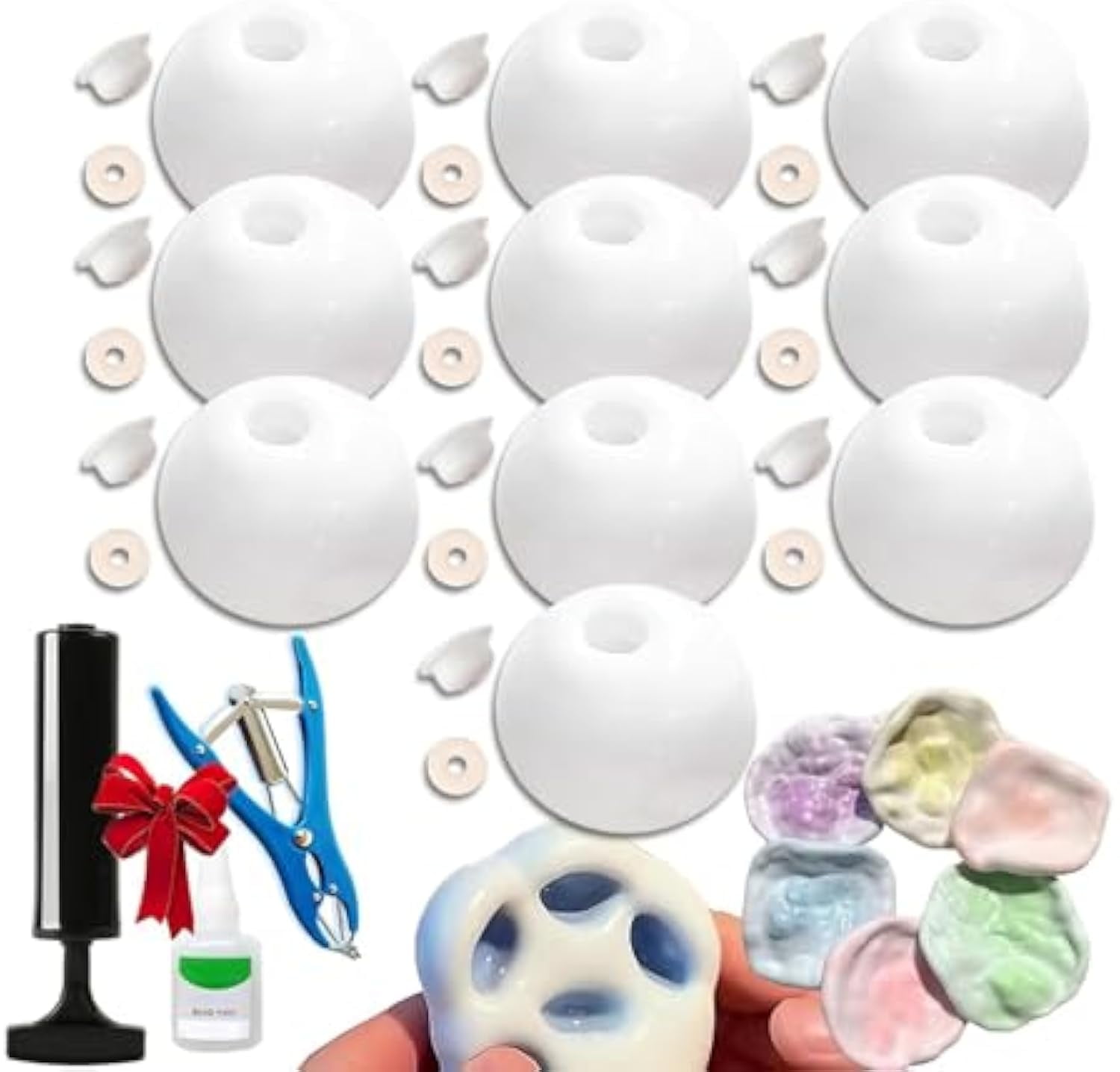 Milky Blank Skins Empty Stress Ball DIY Kit, 2025 New Blank Pressure ...