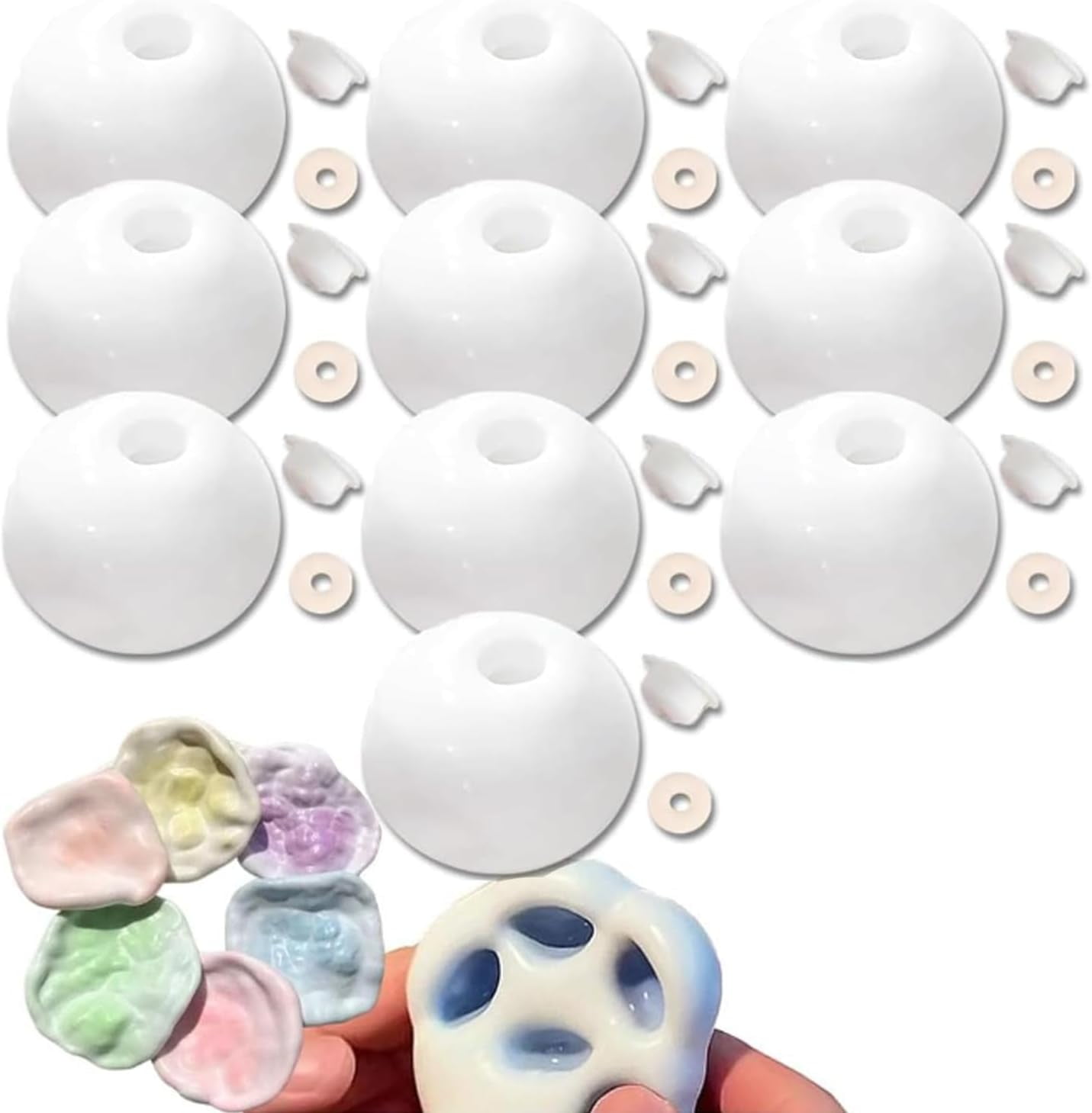 Milky Blank Skins Empty Stress Ball DIY Kit, Blank Pressure Ball Skin ...