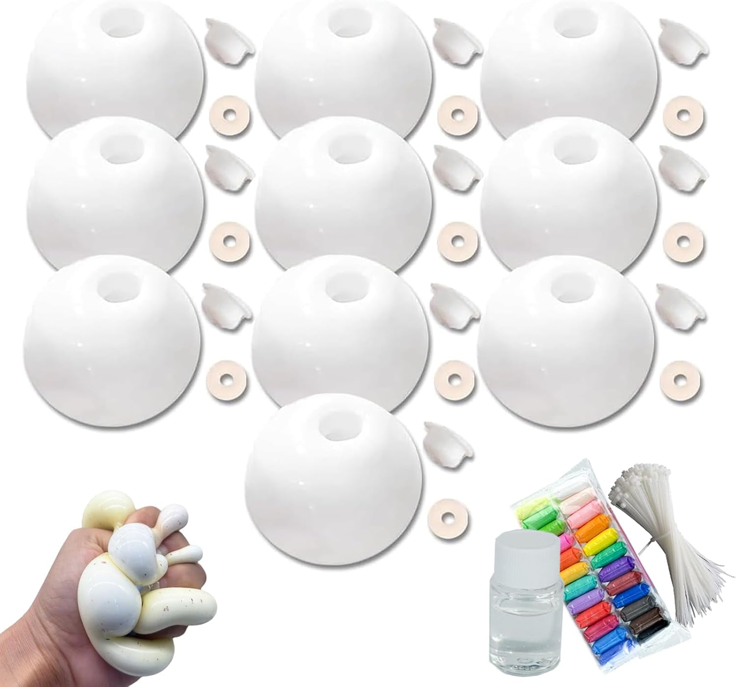 Milky Blank Skins Empty Stress Ball DIY Kit, Blank Pressure Ball Skin ...