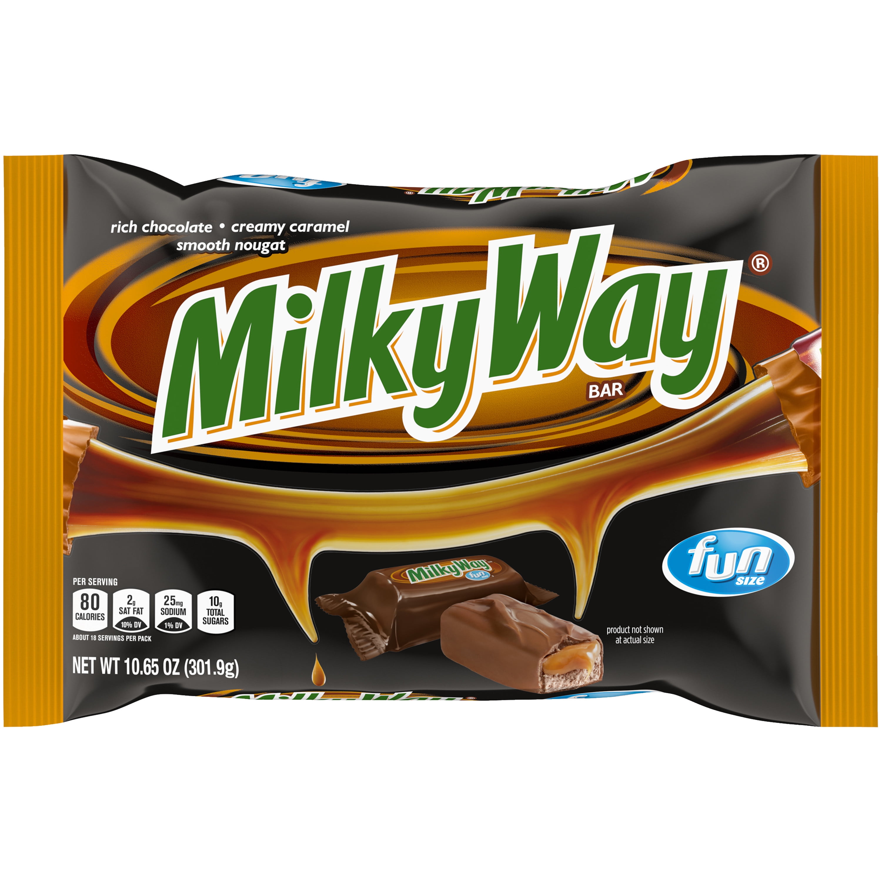 Milky Way Fun Size Halloween Chocolate Candy Bars - 10.65 oz Bag (Pack ...