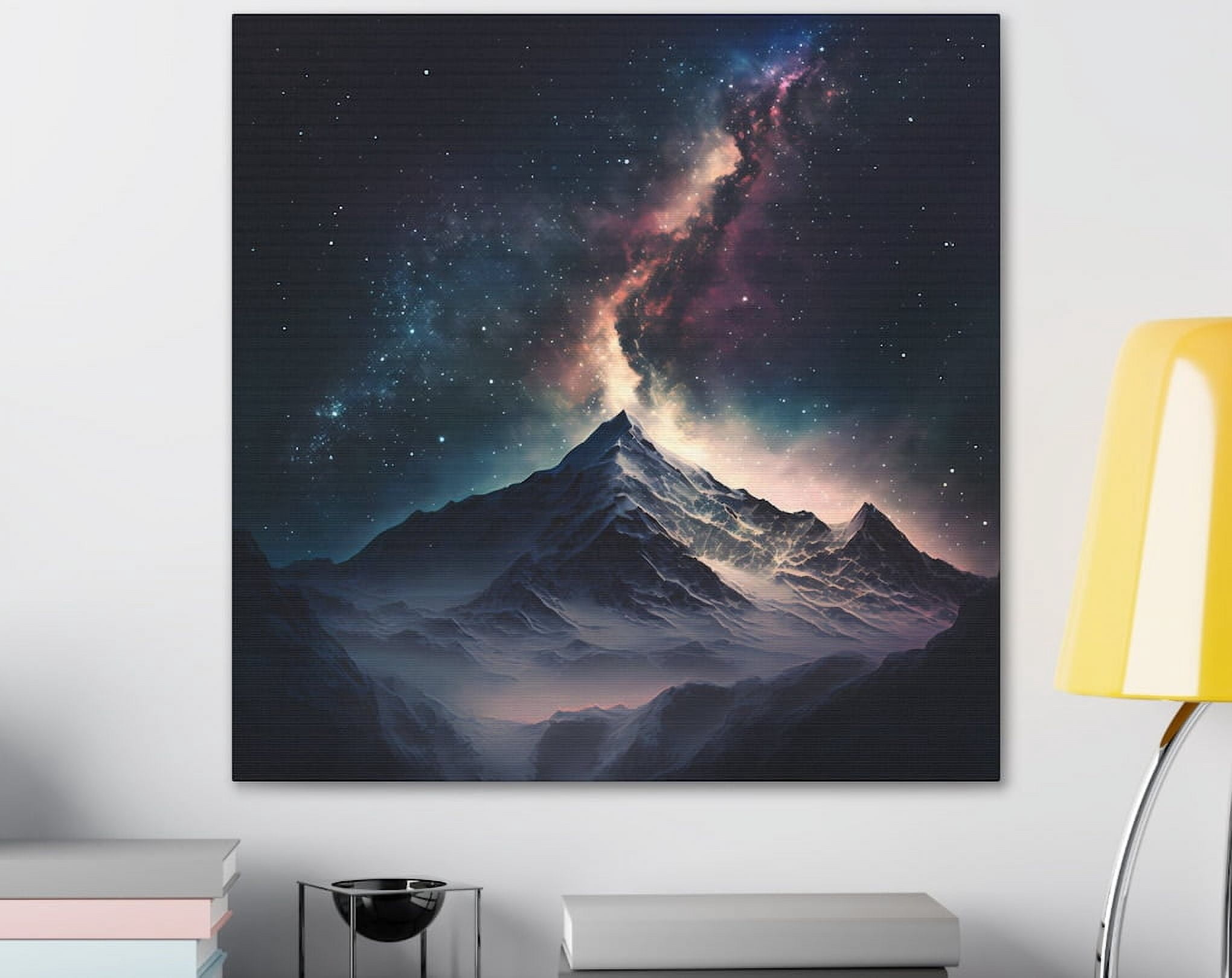 Milky Way Galaxy Mountain Range Painting Stretched Art ,Decor For ...