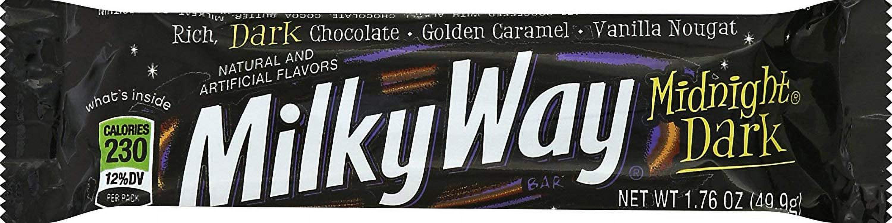 Milky Way, Midnight Dark Chocolate Candy Bar, 1.76 Oz (Pack of 3 ...