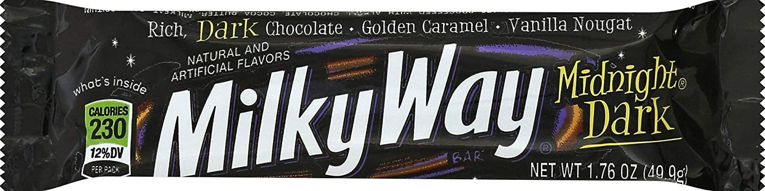 Milky Way, Midnight Dark Chocolate Candy Bar, 1.76 Oz (Pack of 4 ...