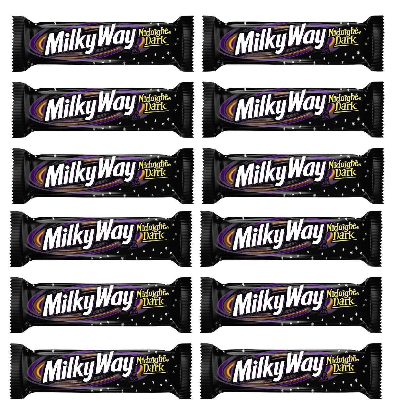 Milky Way Dark Chocolate Bar Pack of 12, 1.76 oz, Individually Wrapped ...