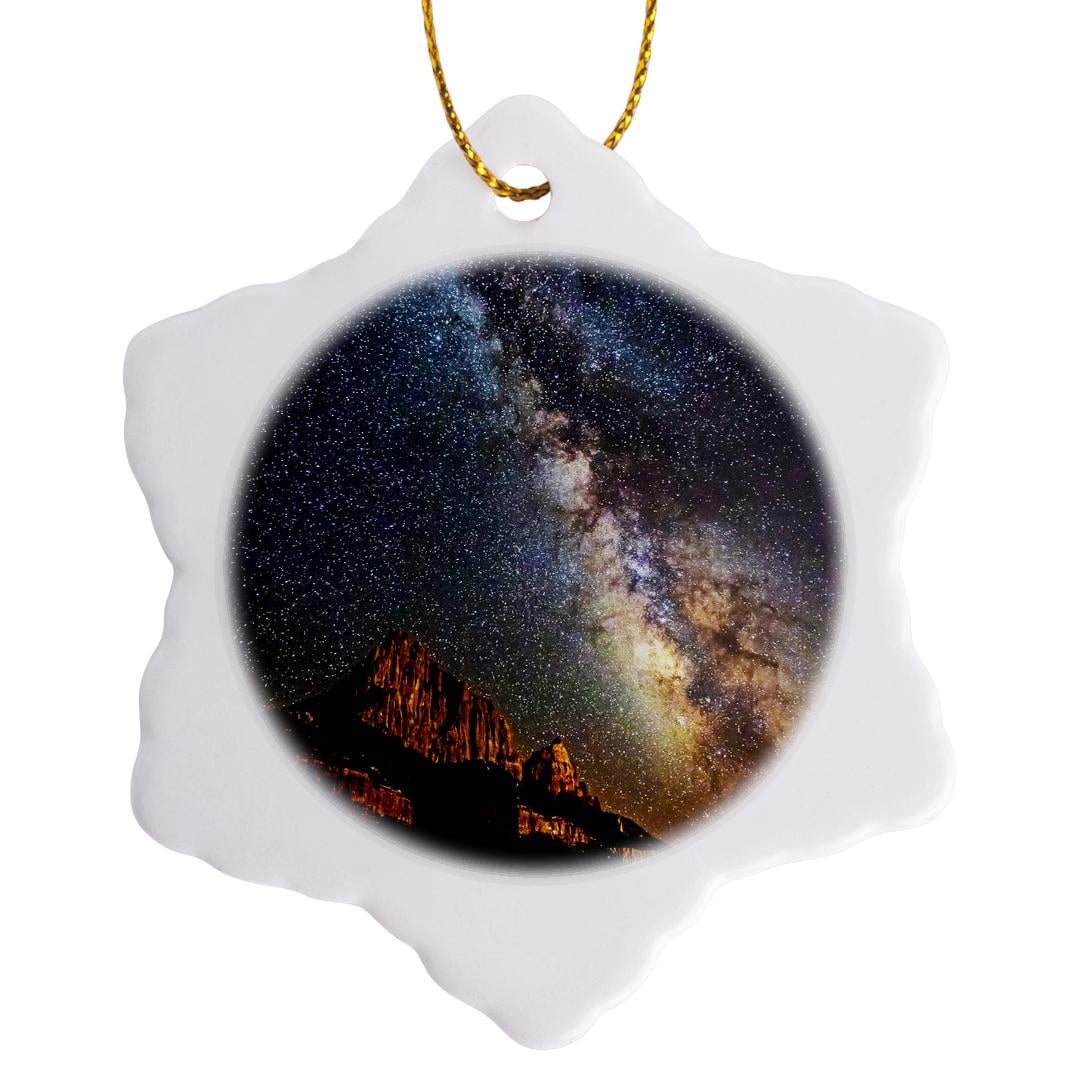 3drose, Milky Way over Zion National Park, Utah, 3 inch Snowflake ...