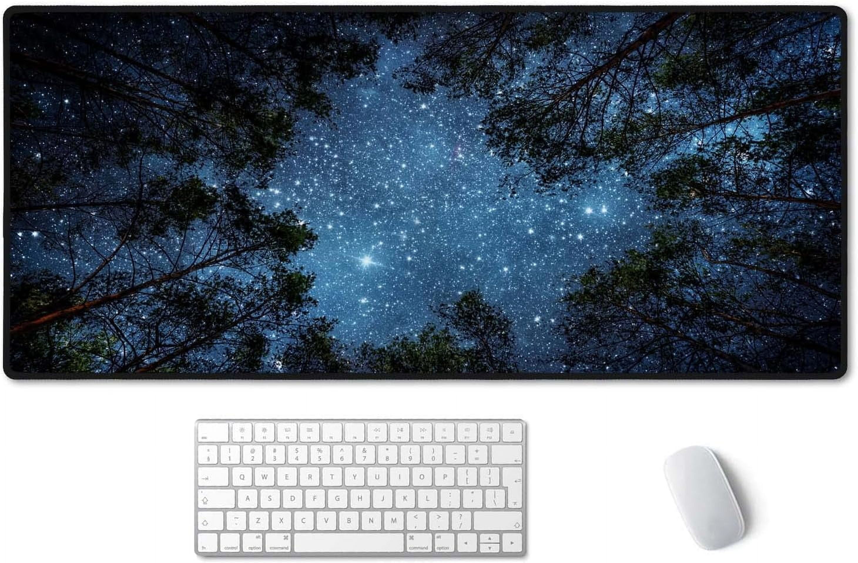 The Milky Way and The Trees Mouse Pad 35.4 x 15.7 Inch XXL Night Sky ...
