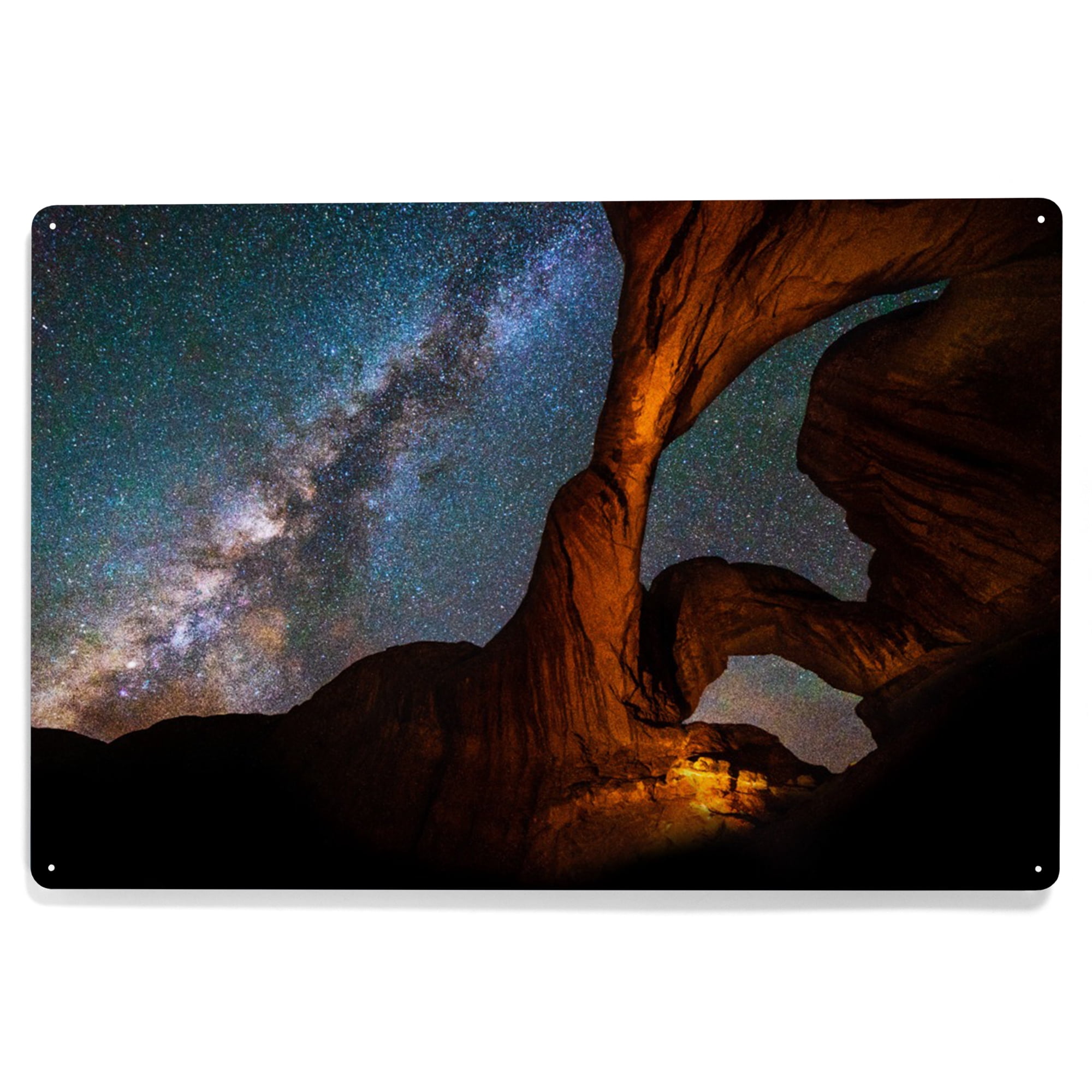 Milky Way and Double Arch, Arches National Park Nightscape, Utah (12x18 ...