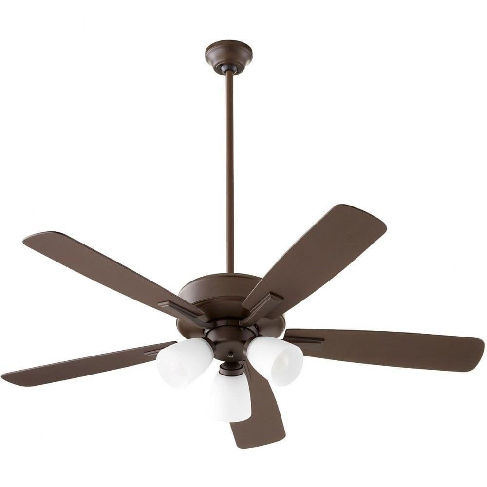 Milky Whey 5 Blade Ceiling Fan with Light Kit in Transitional Style-18. ...