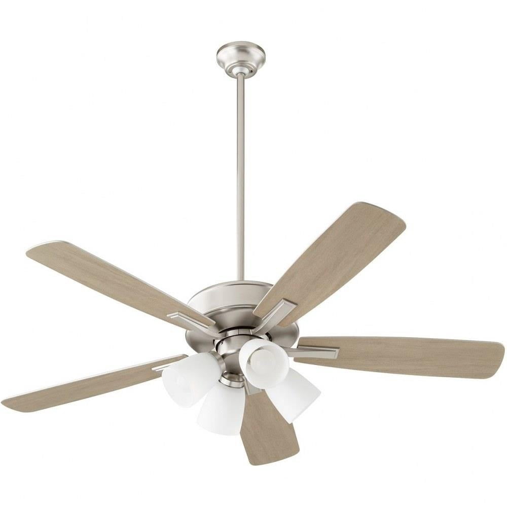 Milky Whey 5 Blade Ceiling Fan with Light Kit in Transitional Style-18. ...