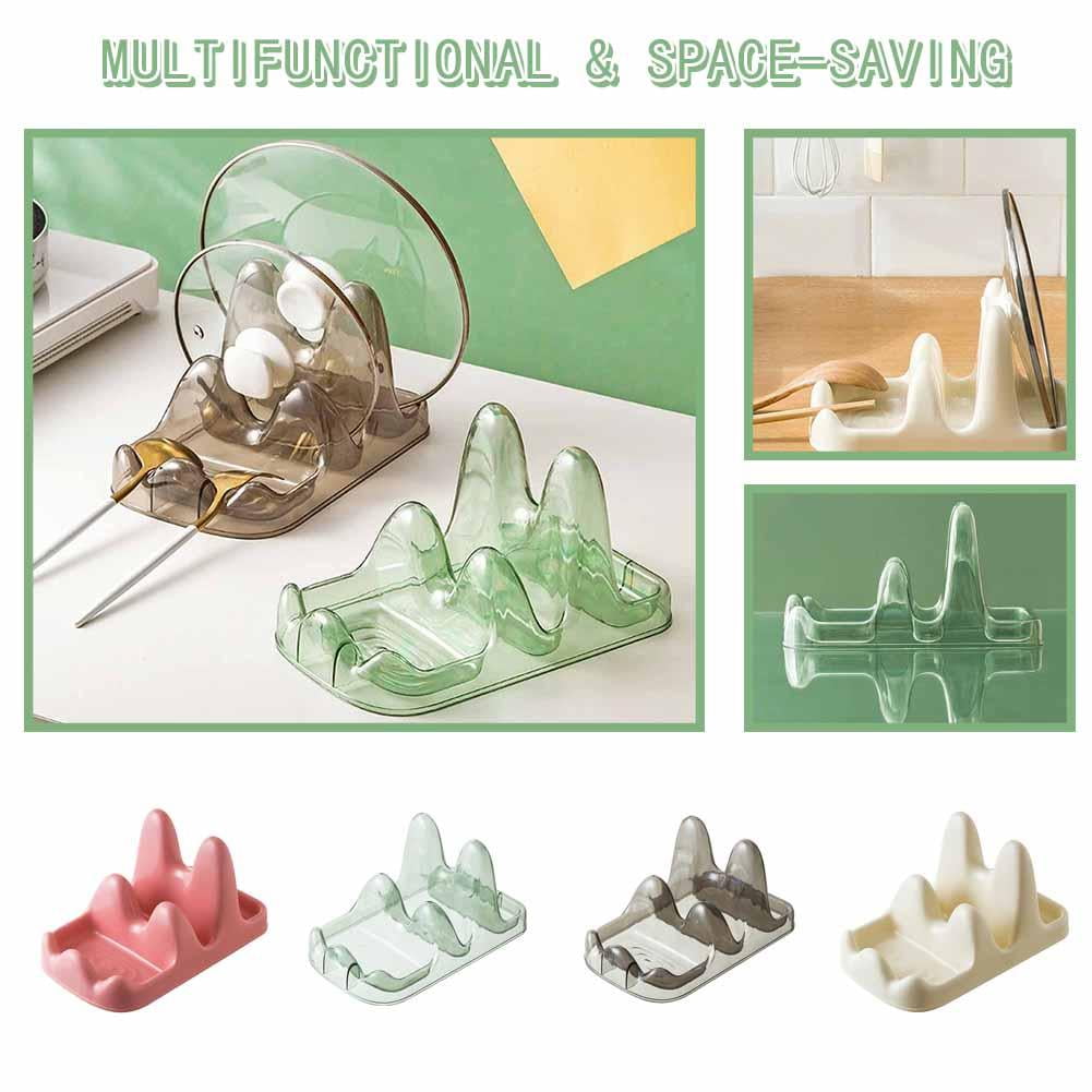 Milky White + Pink Home Kitchen Pot Lid Rack Desktop Detachable Pot Lid ...