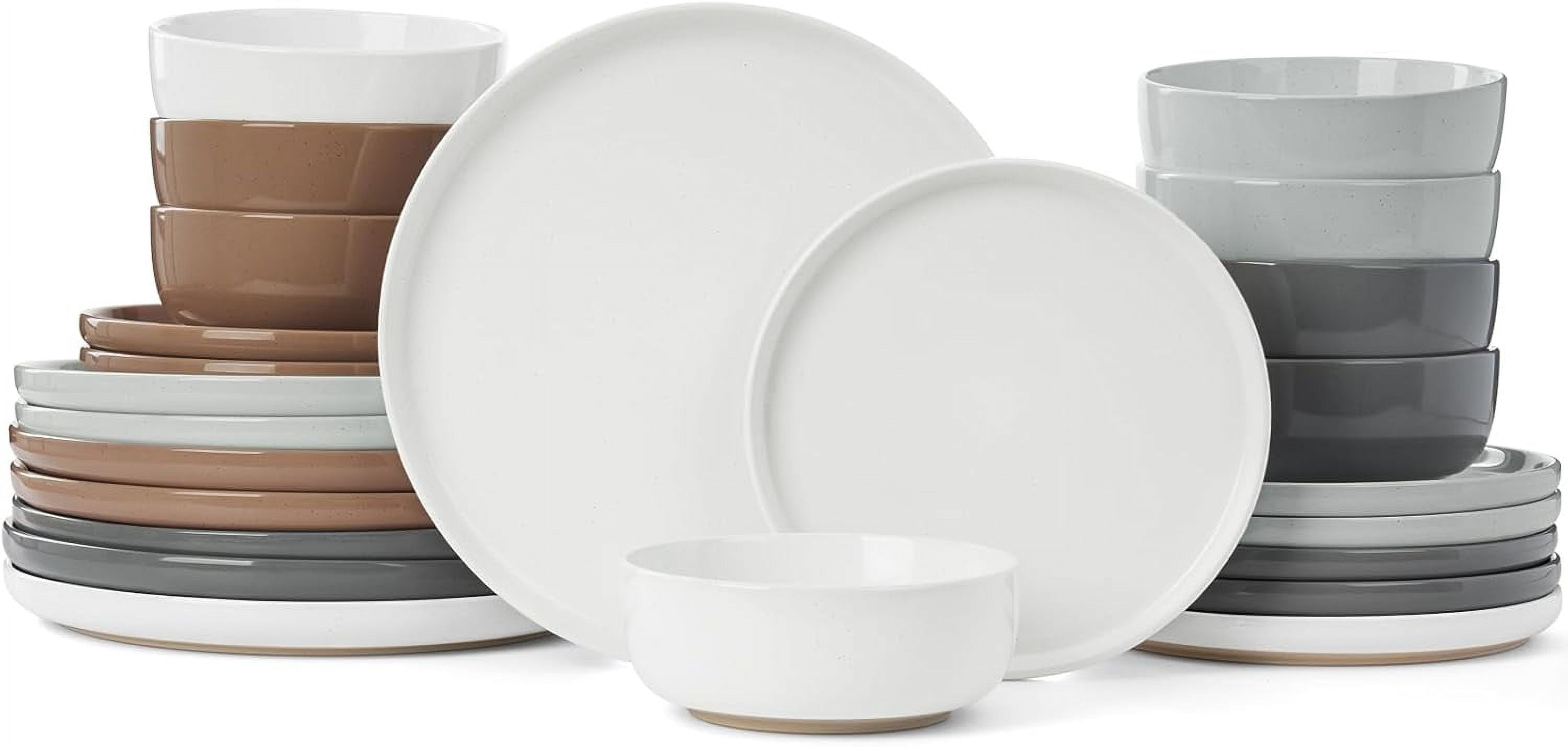 Milkyway Dinnerware Sets, 24 Piece Dish Set, Plates and Bowls Sets for ...