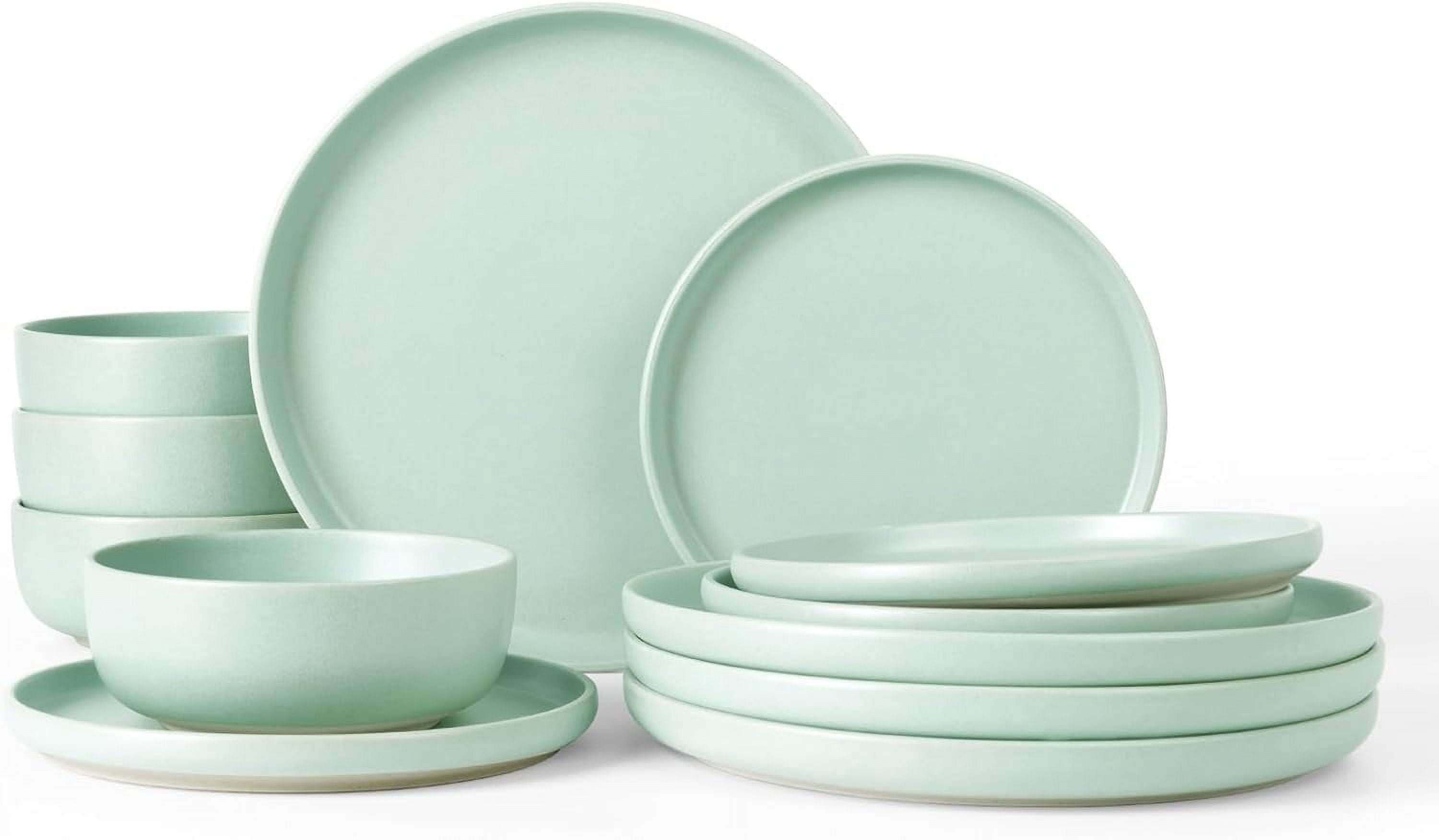 Milkyway Plates and Bowls Sets, 12 Pieces Dinnerware Sets, Reactive ...