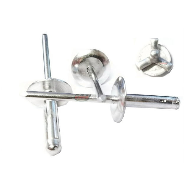 Mill 3/16" Large Head Tri-Fold Exploding Aluminum Mandrel Pop Rivets 25 ...