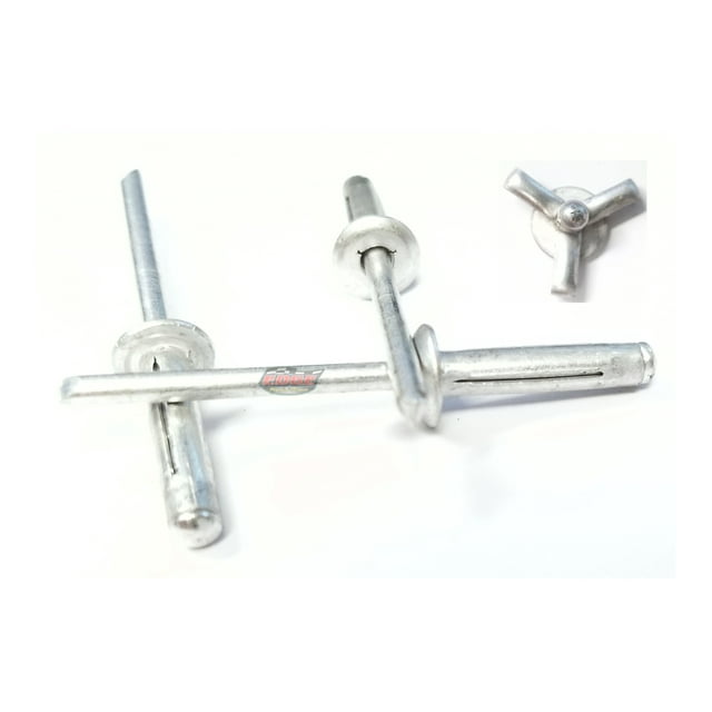 Mill Exploding Pop Rivets 3/16" Tri-Fold Small Aluminum Head Steel ...