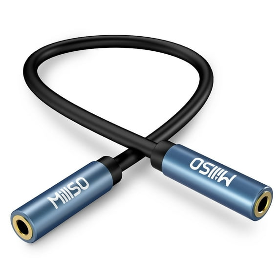MillSO 3.5mm Female to Female AUX Cable, Stereo TRS Connectors, 6-inch ...