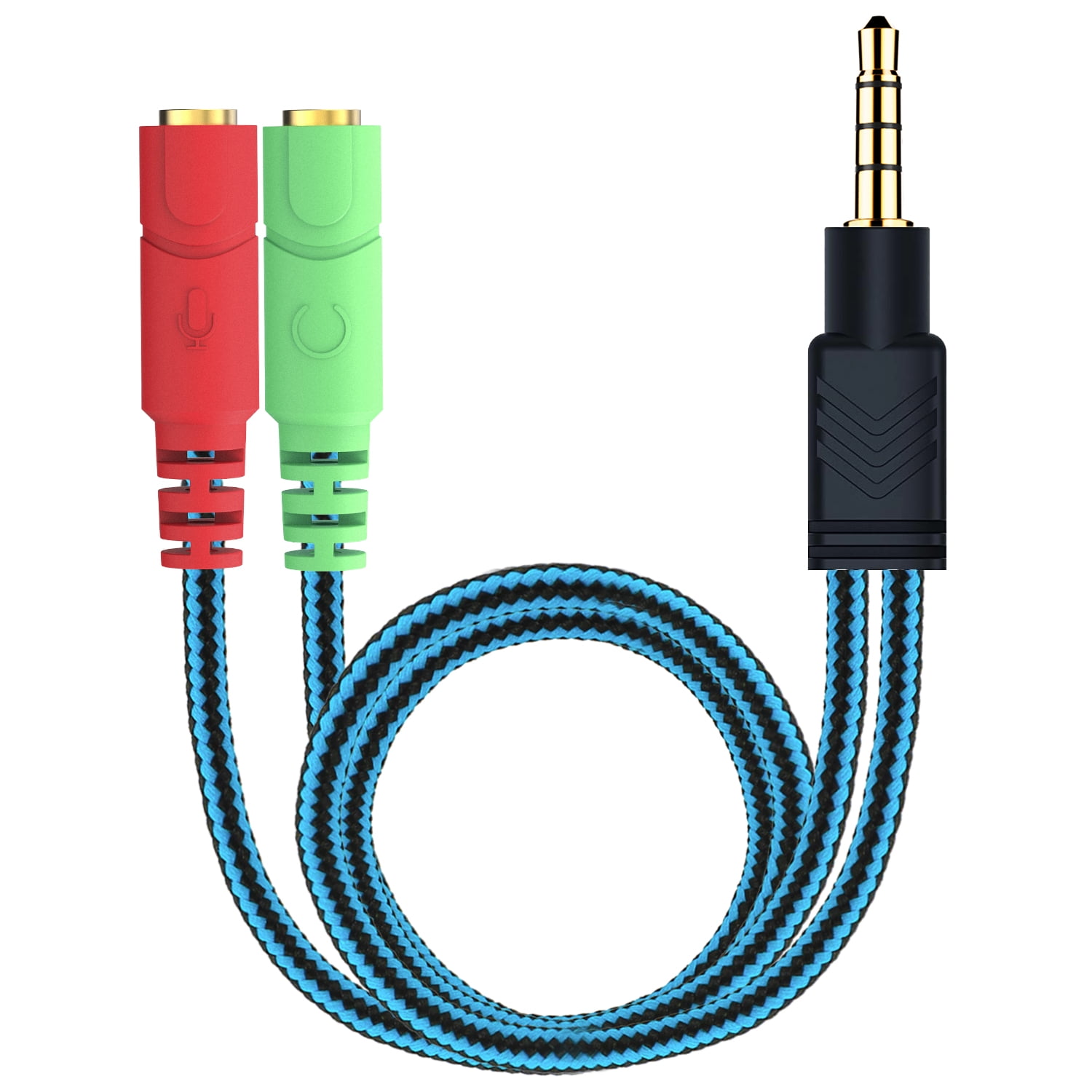 MillSO Headphone Splitter Adapter (Audio + Mic), CTIA TRRS 3.5mm Male ...