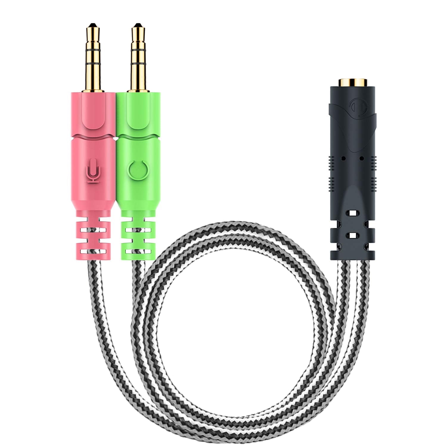 MillSO Headphone Splitter, CTIA 3.5mm TRRS Female to Dual TRS Male Mic ...
