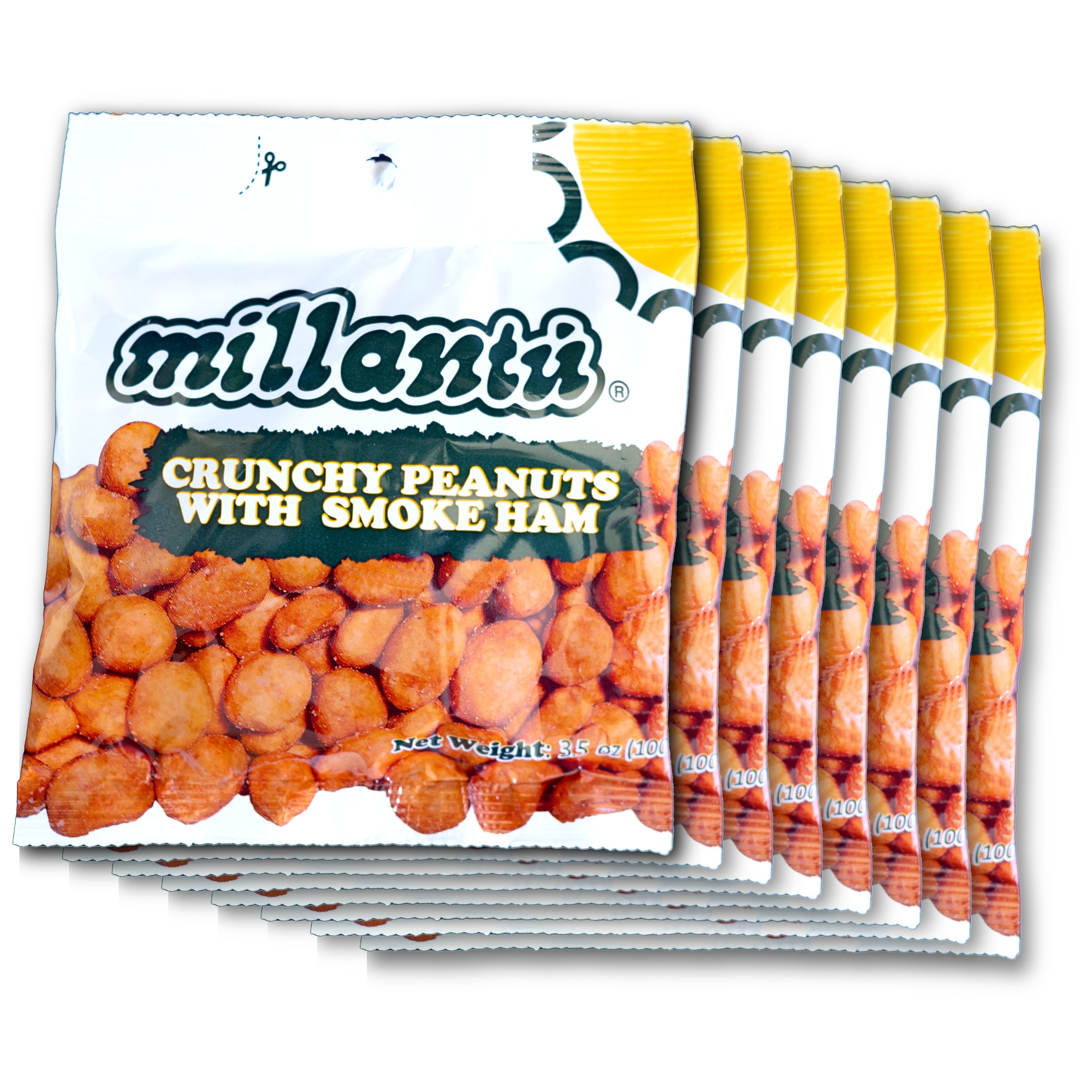 Millantu Premiun Crunchy Peanut with Smoke Ham, 3.5 Oz, Roasted Peanut ...