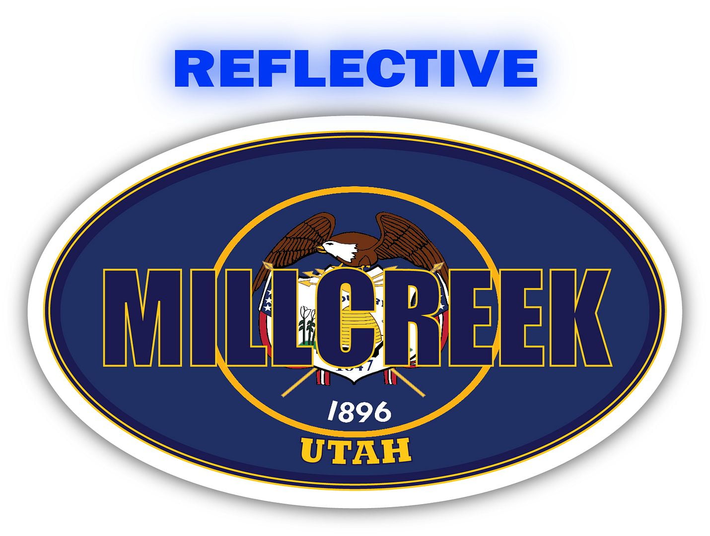 Millcreek City Utah State Flag | UT Flag Salt Lake County Oval State ...