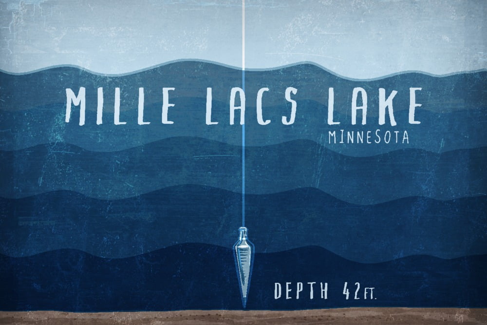 Mille Lacs Lake, Minnesota, Lake Essentials, Lake Depth (16x24 Giclee ...