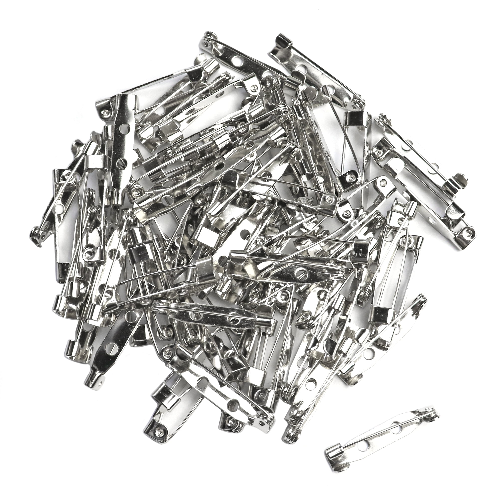 Walmart 100-Piece Silver Bar Pins Brooch Clasp with Flat Backs for ...