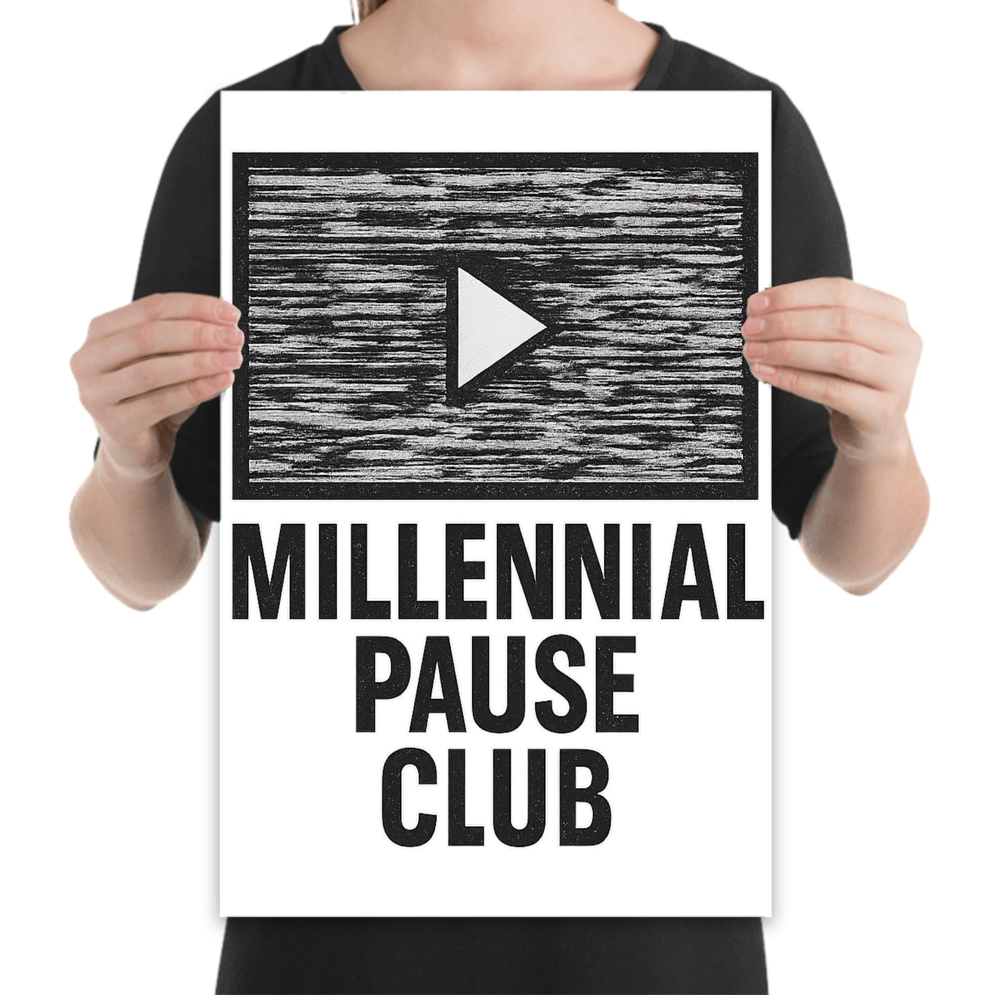 Millennial Pause Club Poster for Creators, Retro VHS Style Wall Art 13x19 - Walmart.com