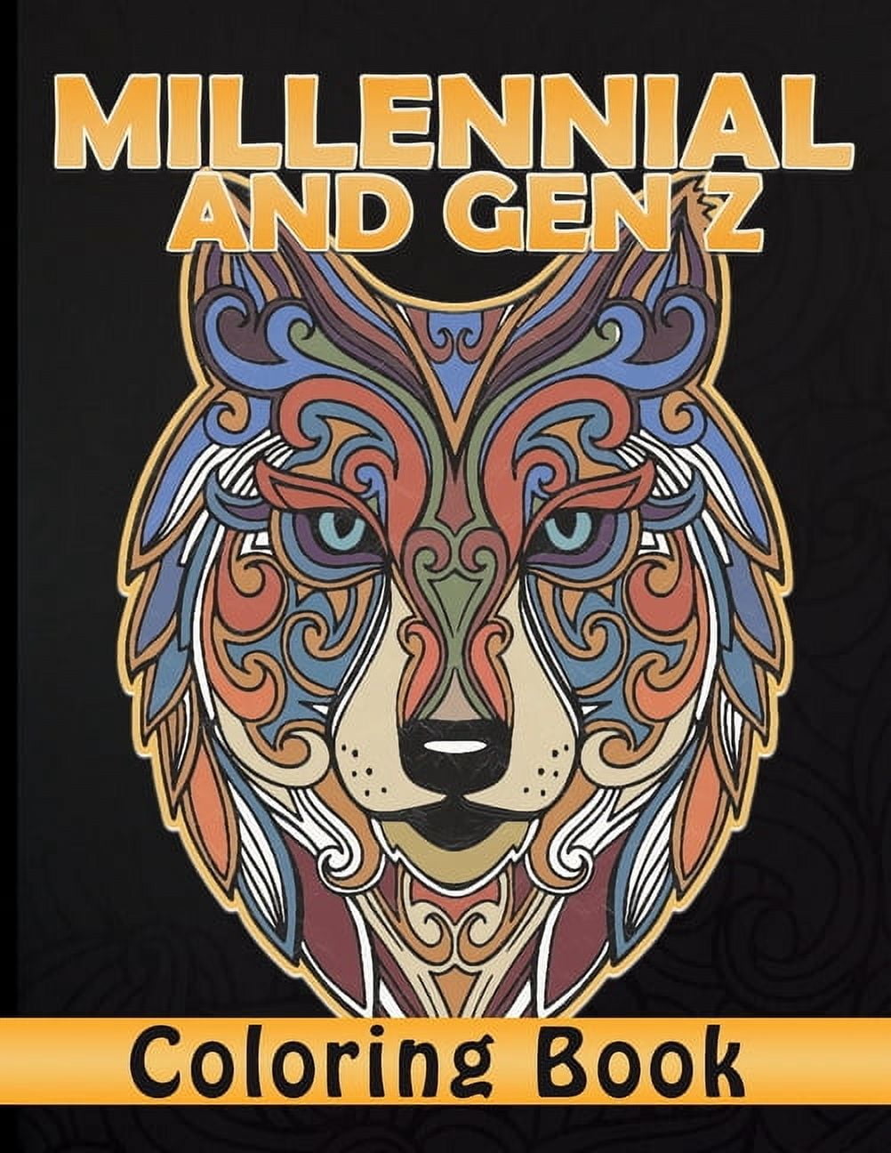 Millennial and Gen Z Coloring Book.: Coloring Book with Animal Mandalas ...
