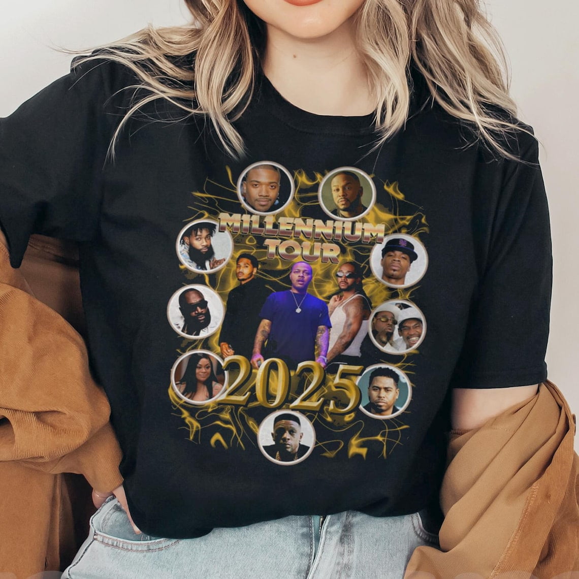 Millennium 2025 Tour Fan Item, Distressed Concert T-Shirt, Throwback ...