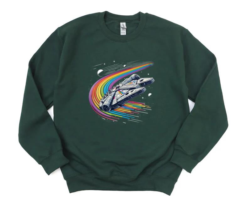 Millennium Falcon Rainbow Colors LT Funny Sci-Fi Pride SweatShirt ...