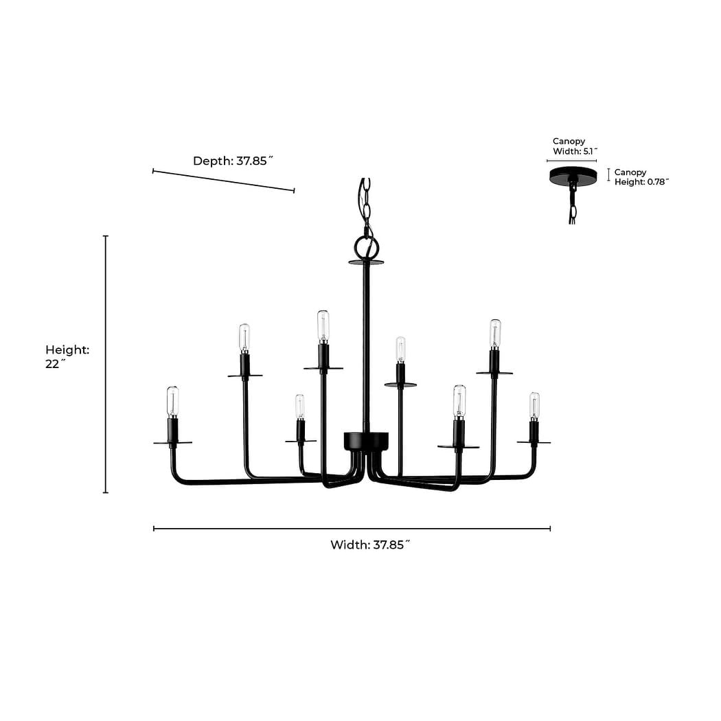 Millennium Lighting 12508 Marceline 8 Light 38" Wide Taper Candle Style ...