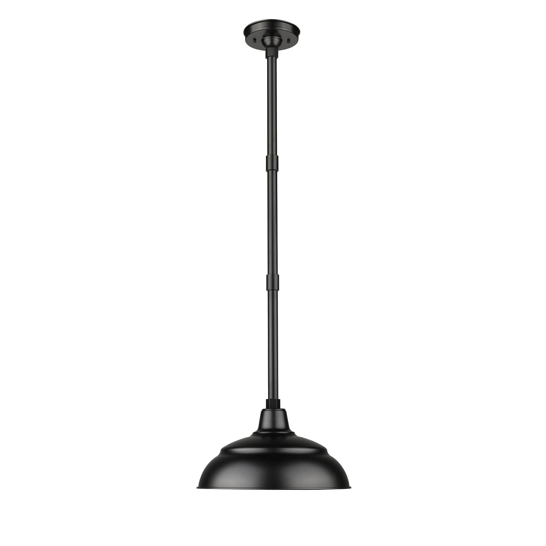 Millennium Lighting 14" Warehouse Shade with Stems & Canopy Satin Black ...