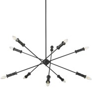 Torino Collection Nine-Light Forged Bronze Tea-Stained Glass ...