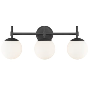 Uolfin 22 in. 3-Light Rustic Bronze Bathroom Vanity Light with Seeded ...