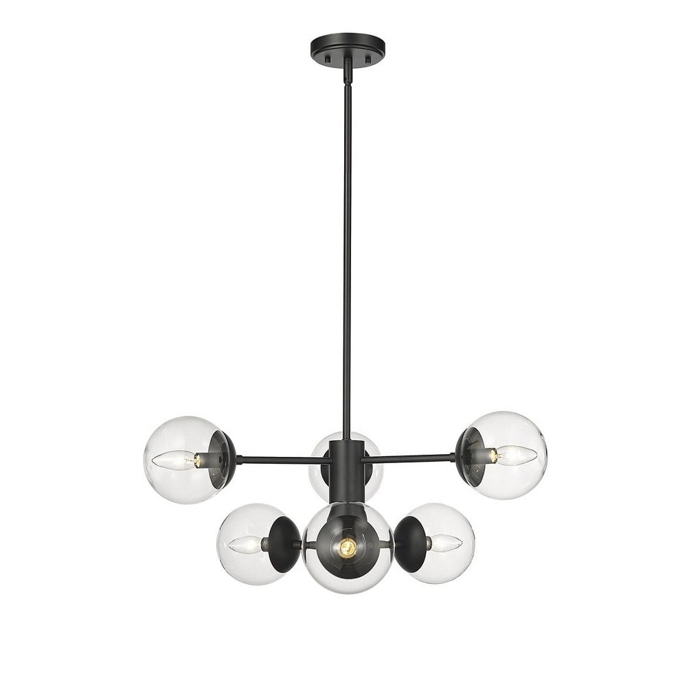 Millennium Lighting Avell 6 Light Chandelier in Modern Gold Matte Black ...