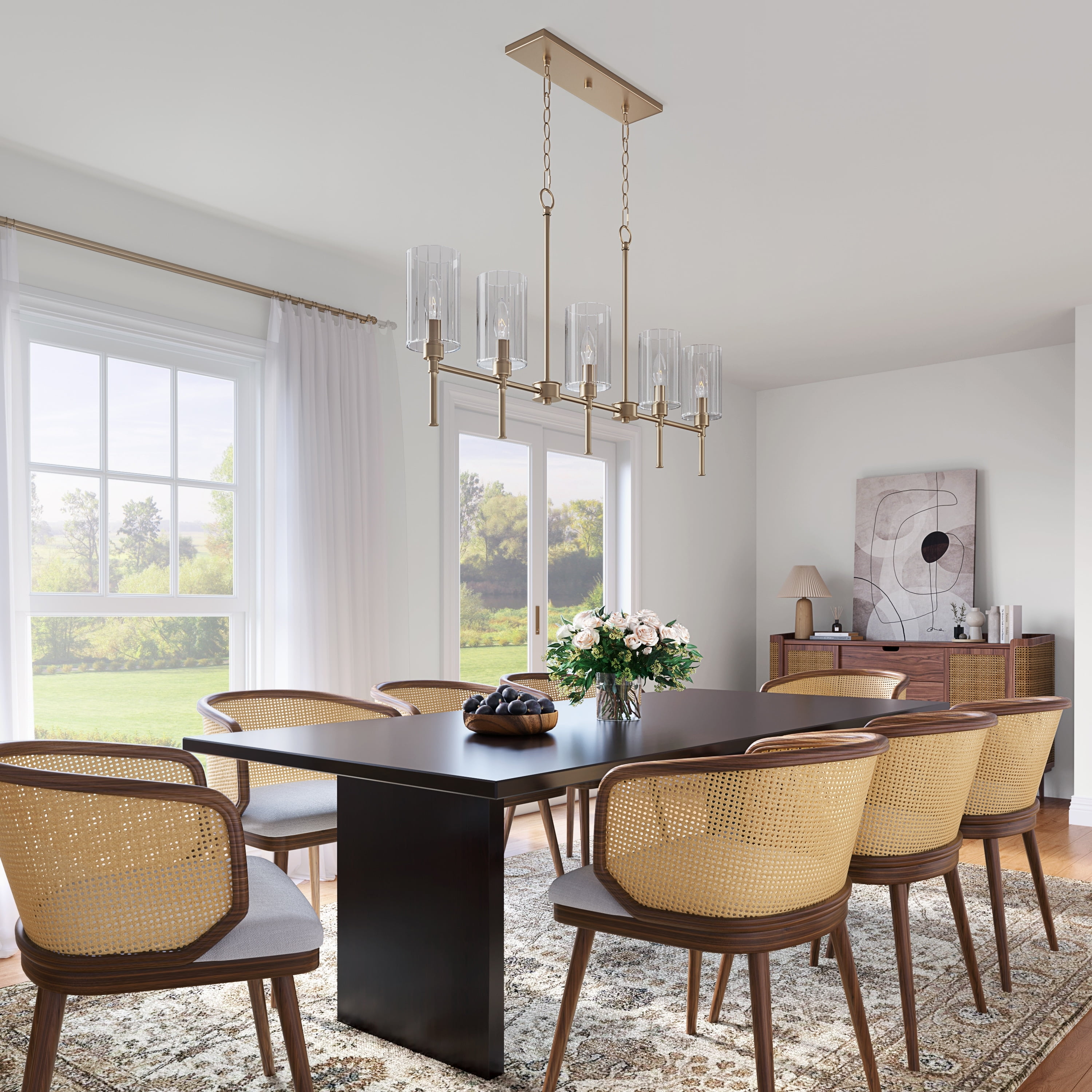 Millennium Lighting Chastine 5 Light Chandelier with Clear Rippled ...
