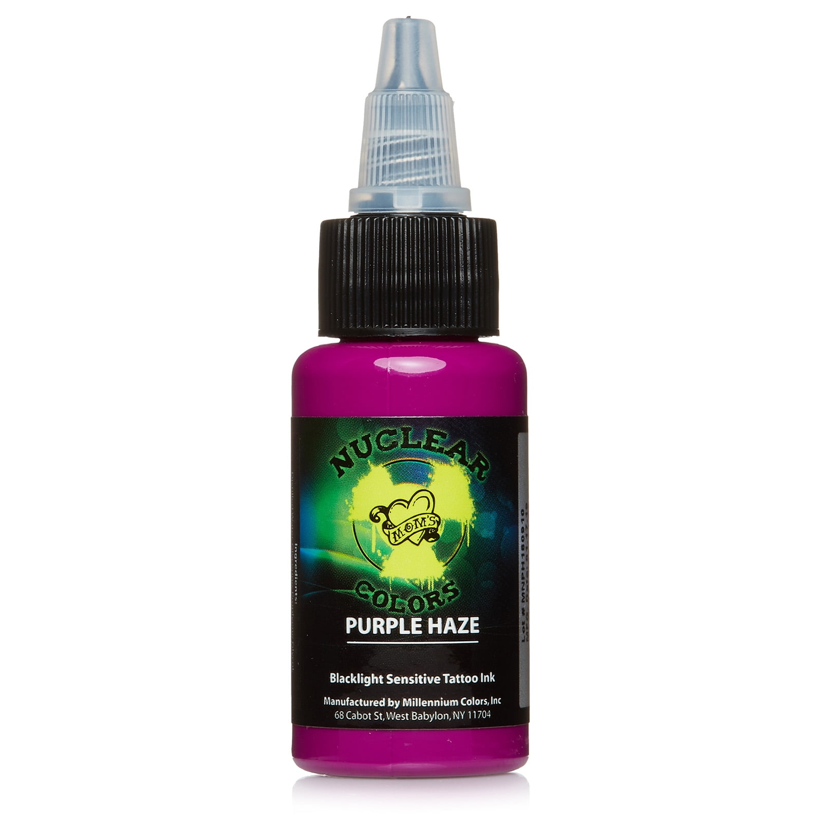 Millennium Moms Nuclear Colors 1 Oz Purple Haze Tattoo Ink Glow Uv